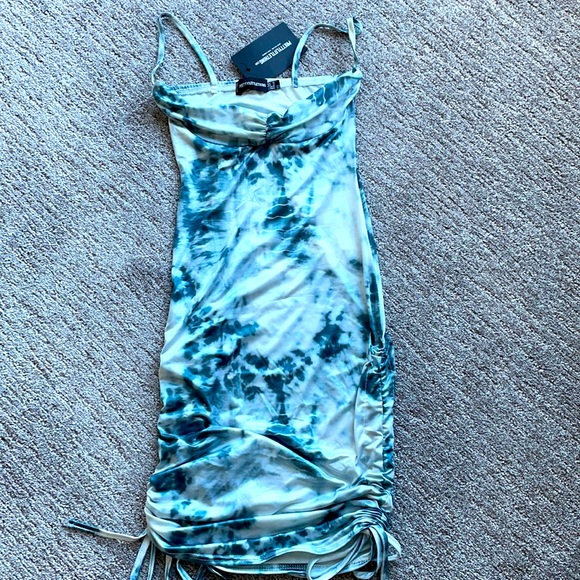 PrettyLittleThing | Dresses | Prettylittle Thing Satin Tie Dye Dress ...